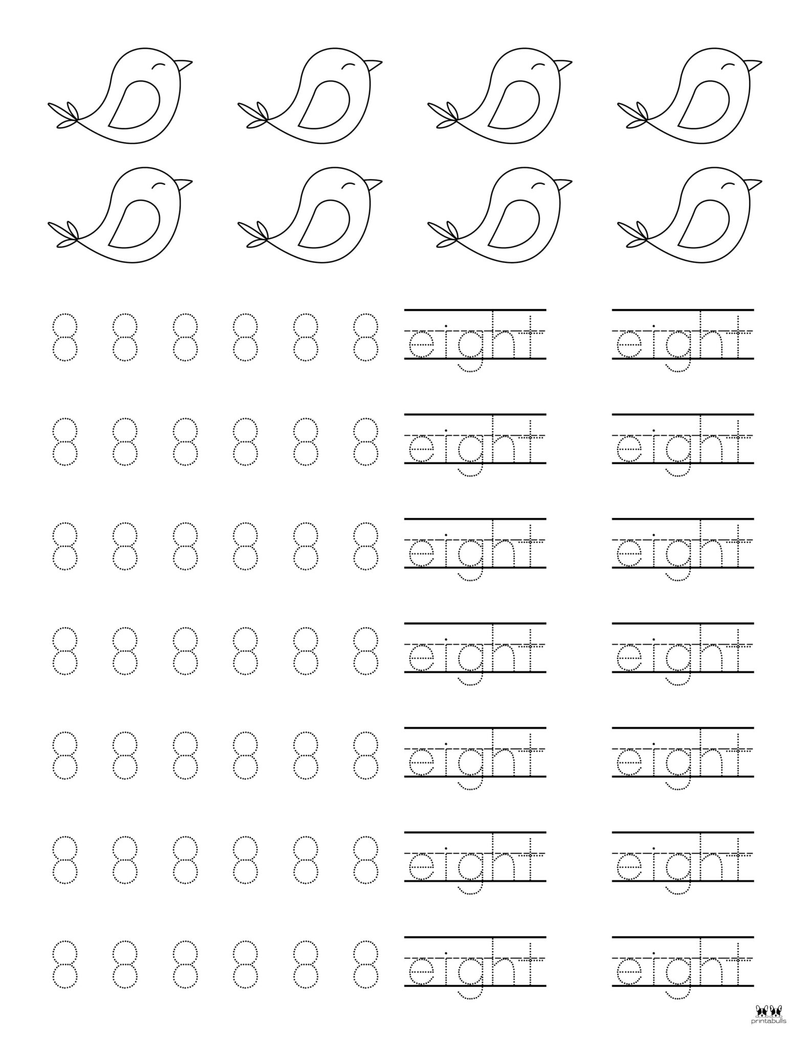 Number 8 Tracing Worksheets - 15 FREE Pages | Printabulls