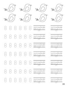 Number 8 Tracing Worksheets - 15 FREE Pages | Printabulls