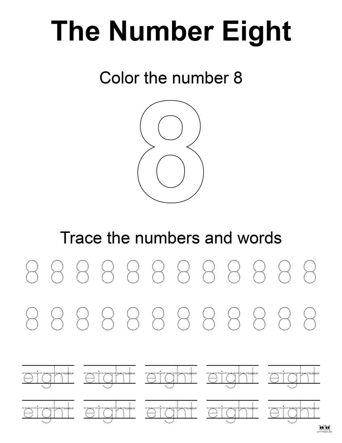 Number 8 Tracing Worksheets - 15 FREE Pages | Printabulls