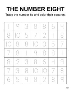 Number 8 Tracing Worksheets - 15 FREE Pages | Printabulls