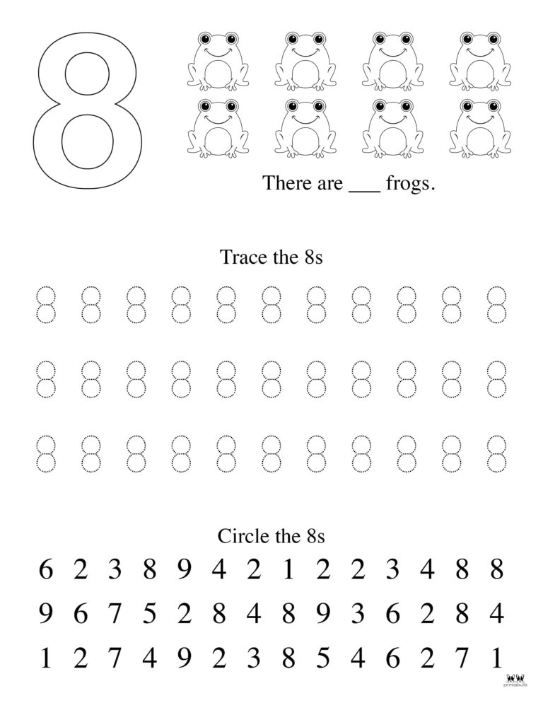 Number 8 Tracing Worksheets - 15 FREE Pages | Printabulls