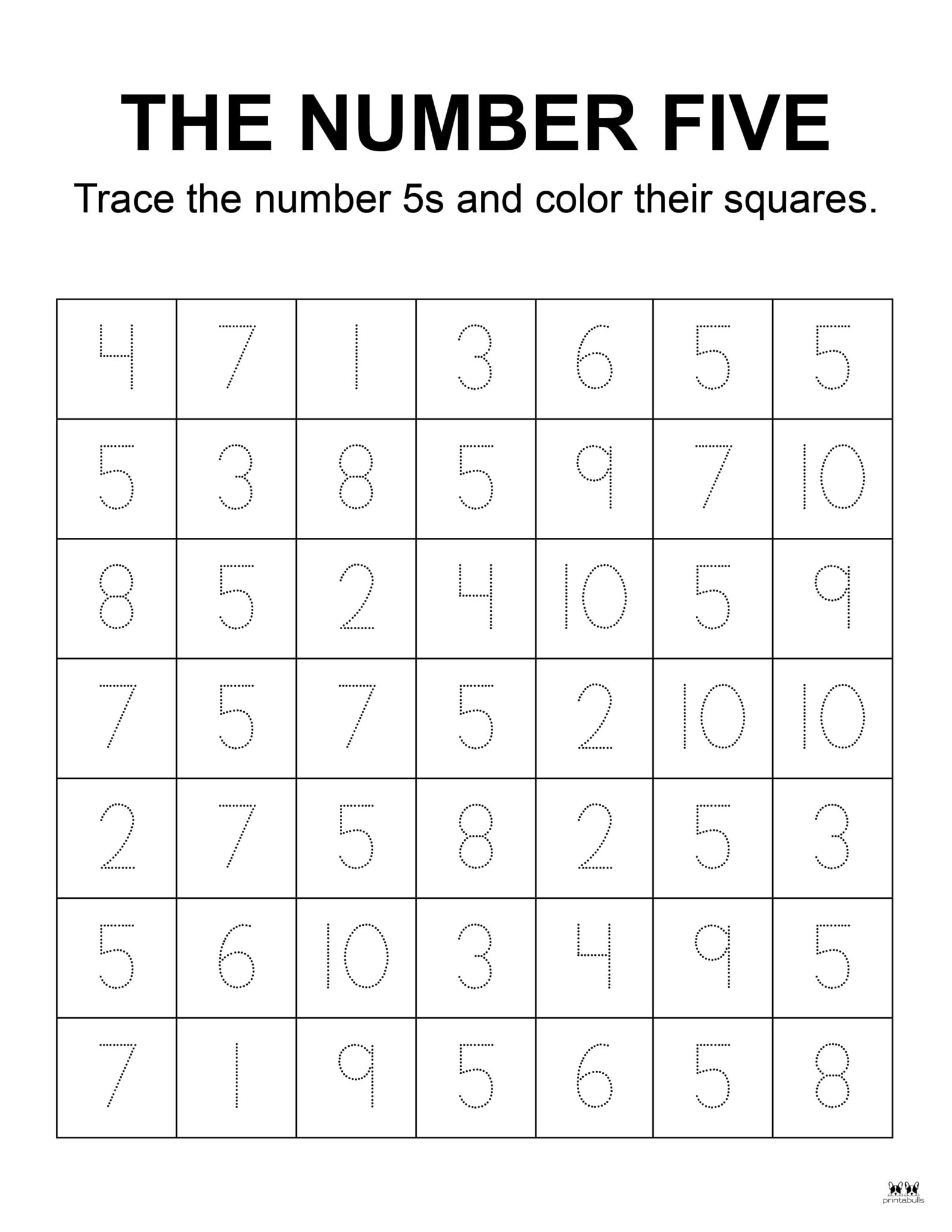 Number 5 Tracing Worksheets - 15 FREE Pages | Printabulls