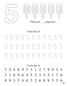 Number 5 Tracing Worksheets - 15 FREE Pages | Printabulls