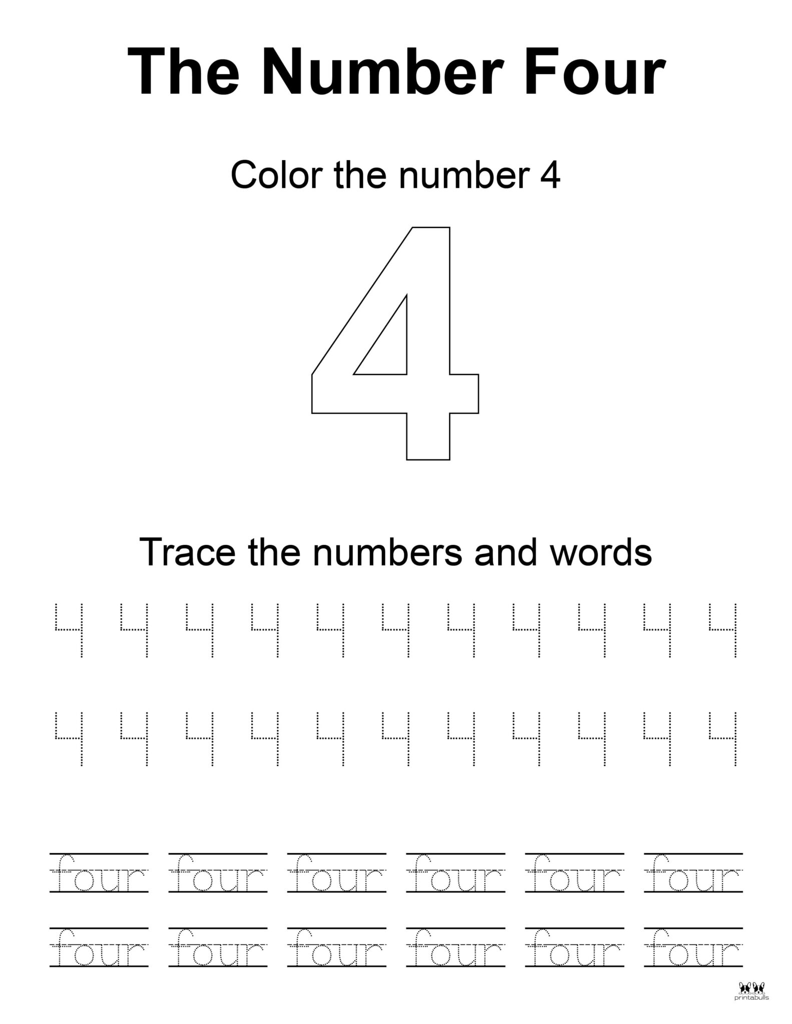 Number 4 Tracing Worksheets 15 FREE Pages Printabulls number-4-tracing-worksheets-15-free-pages-printabulls