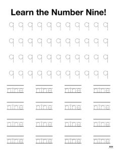 Number 9 Tracing Worksheets - 15 FREE Pages | Printabulls