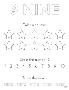 Number 9 Tracing Worksheets - 15 FREE Pages | Printabulls