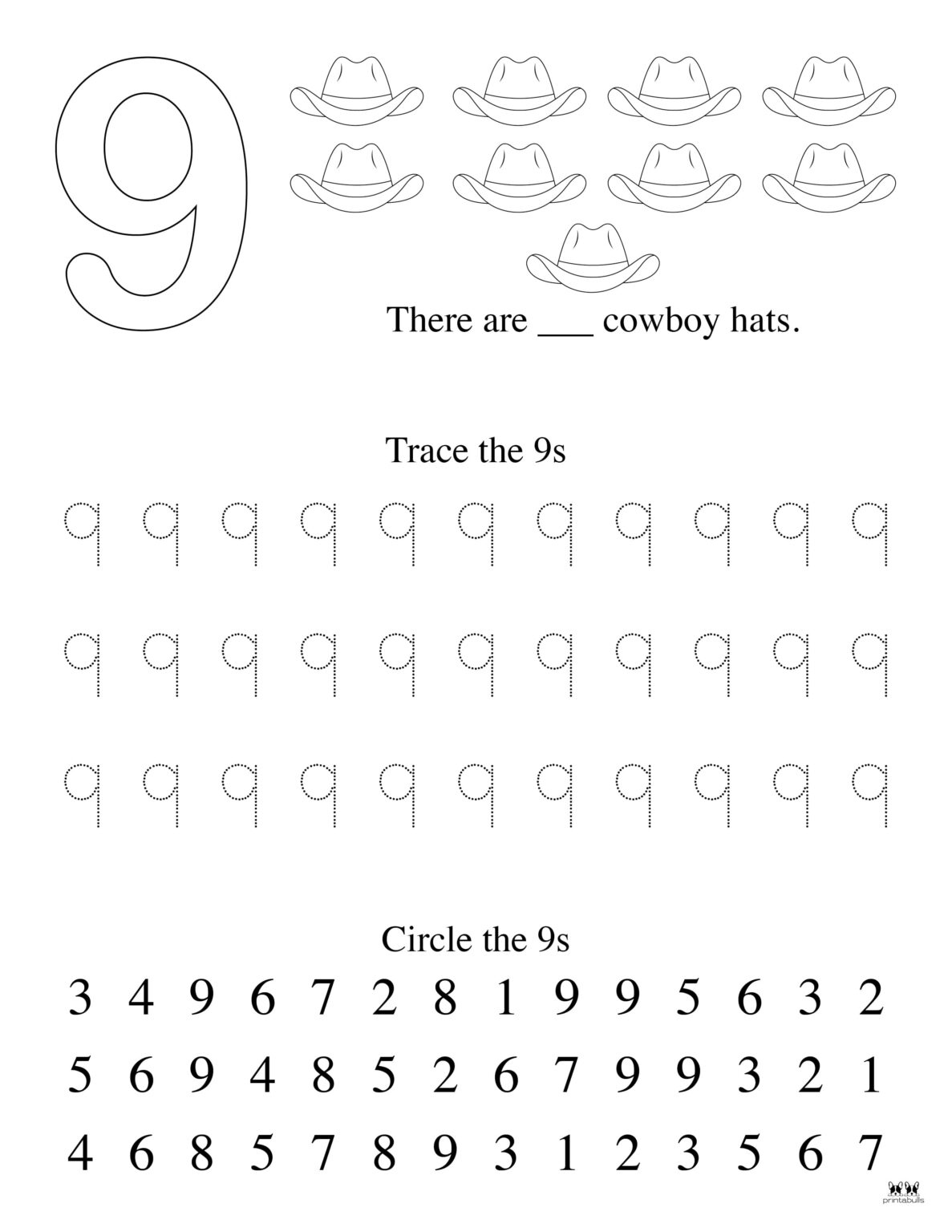 Number 9 Tracing Worksheets - 15 FREE Pages | Printabulls