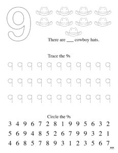 Number 9 Tracing Worksheets - 15 FREE Pages | Printabulls