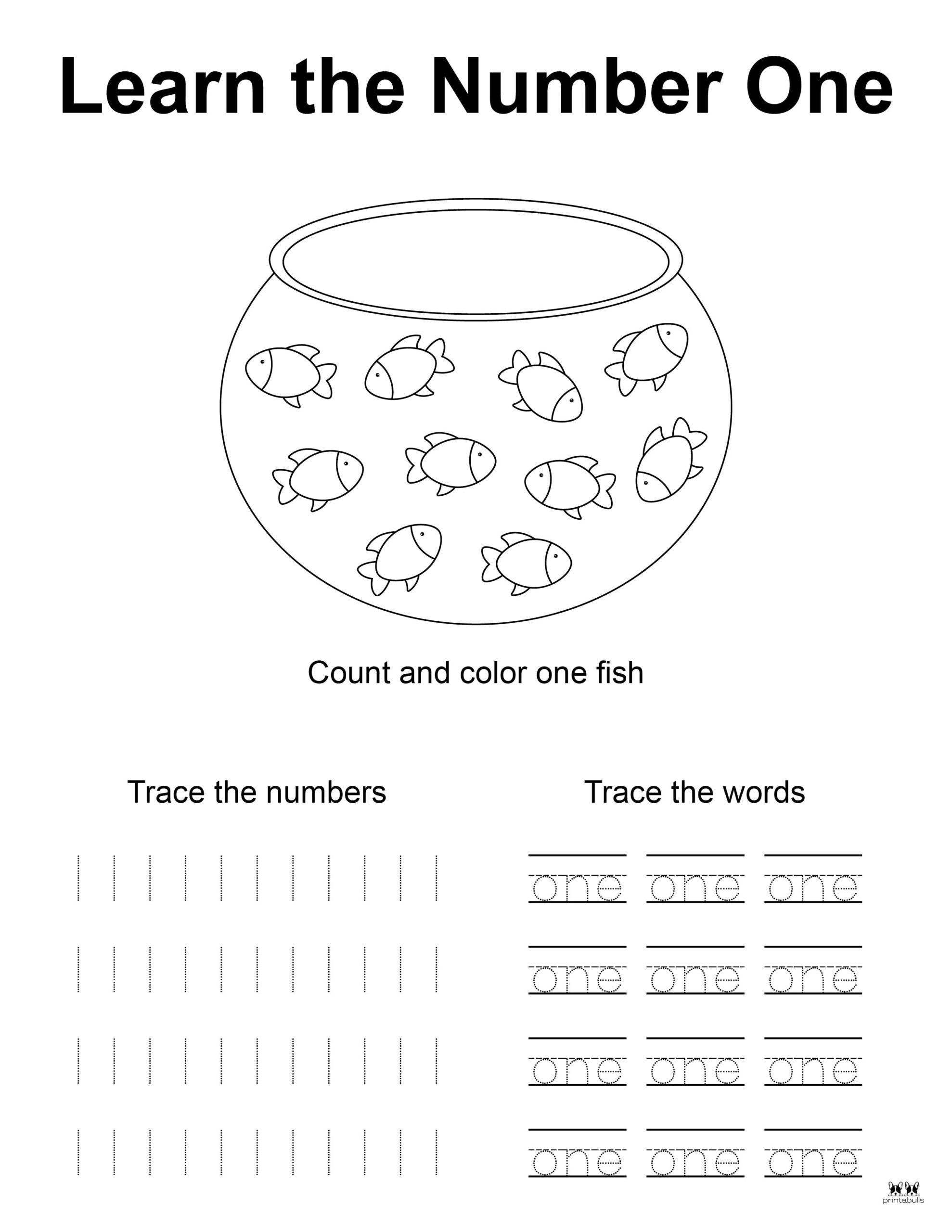 Number 1 Tracing Worksheets 15 FREE Pages Printabulls