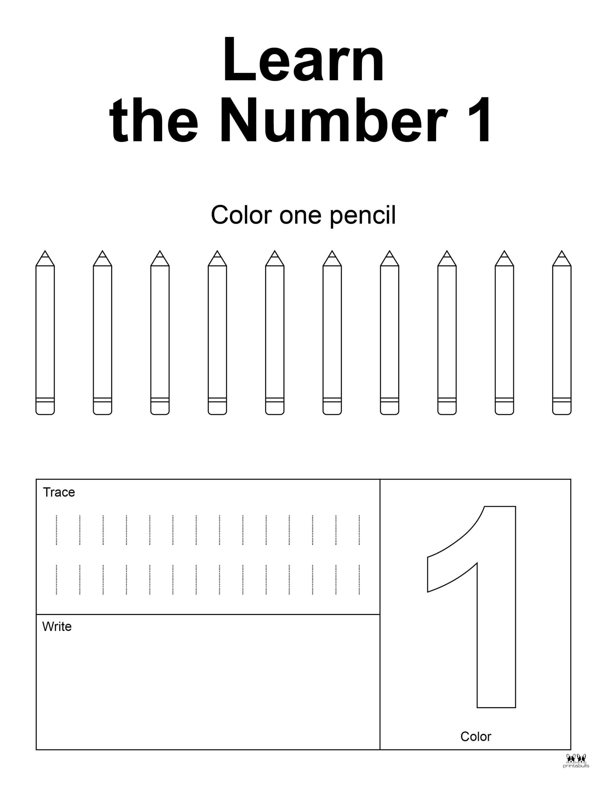 Number 1 Tracing Worksheets - 15 FREE Pages | Printabulls