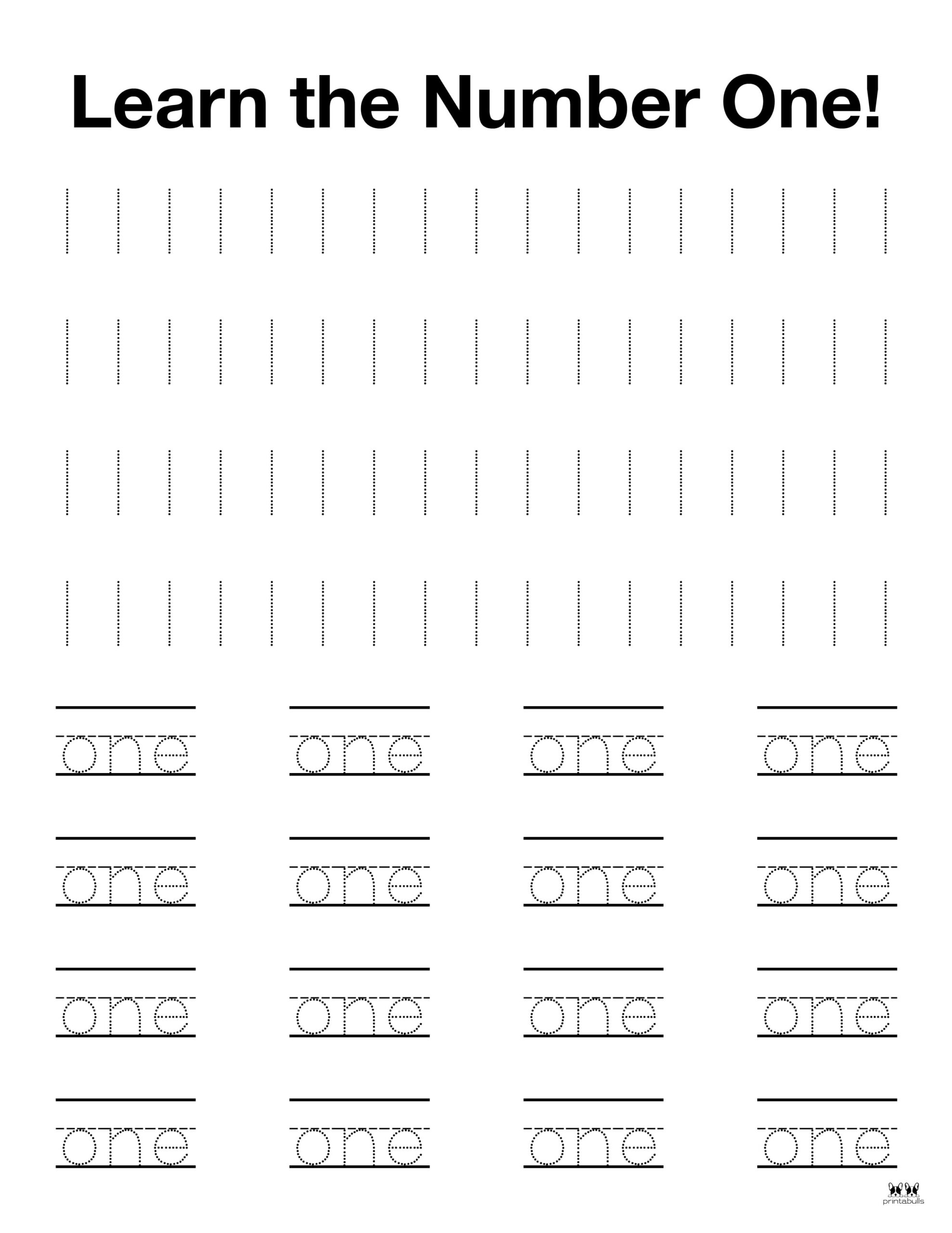 Number 1 Tracing Worksheets - 15 FREE Pages | Printabulls