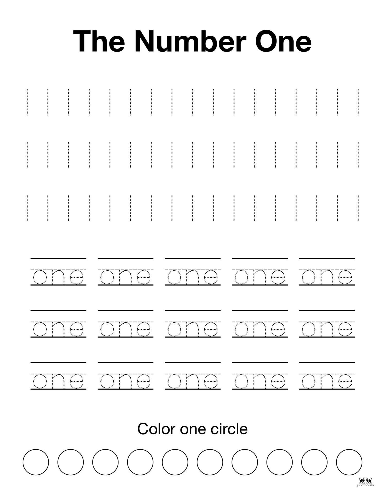 Number 1 Tracing Worksheets - 15 FREE Pages | Printabulls