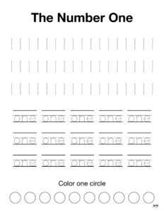 Number 1 Tracing Worksheets - 15 FREE Pages | Printabulls
