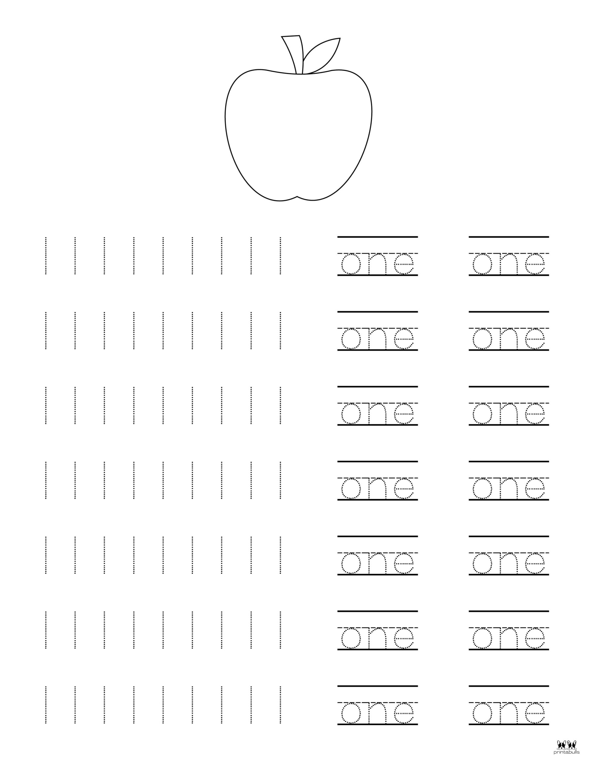 Number 1 Tracing Worksheets - 15 FREE Pages | Printabulls