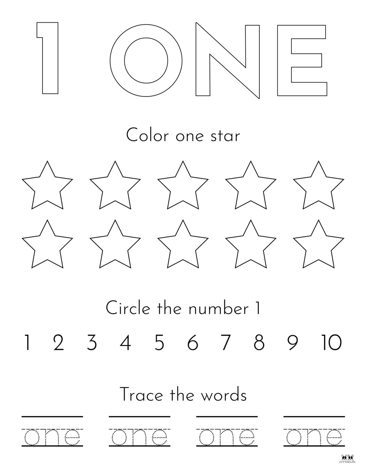 Number 1 Tracing Worksheets - 15 FREE Pages | Printabulls