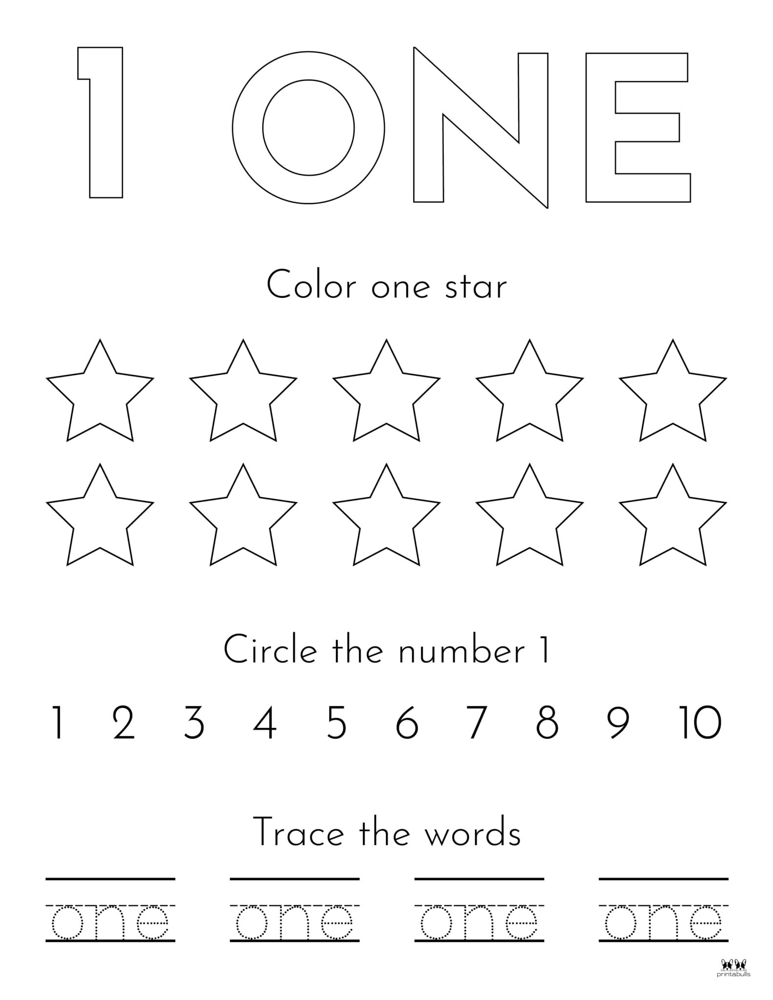 Number 1 Tracing Worksheets - 15 FREE Pages | Printabulls