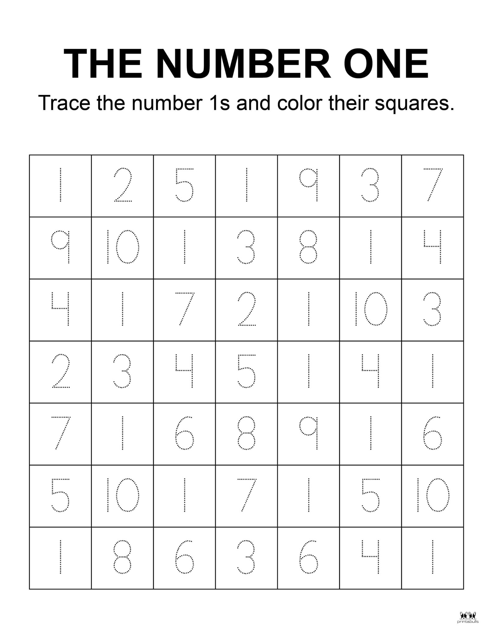 Number 1 Tracing Worksheets - 15 FREE Pages | Printabulls