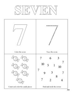 Number 7 Tracing Worksheets - 15 FREE Pages | Printabulls