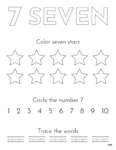 Number 7 Tracing Worksheets - 15 FREE Pages | Printabulls