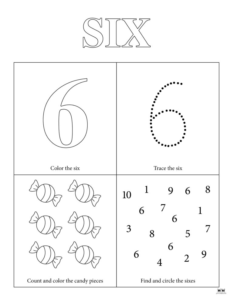 Number 6 Tracing Worksheets - 15 FREE Pages | Printabulls