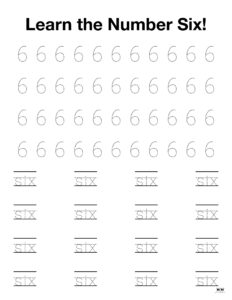 Number 6 Tracing Worksheets - 15 FREE Pages | Printabulls