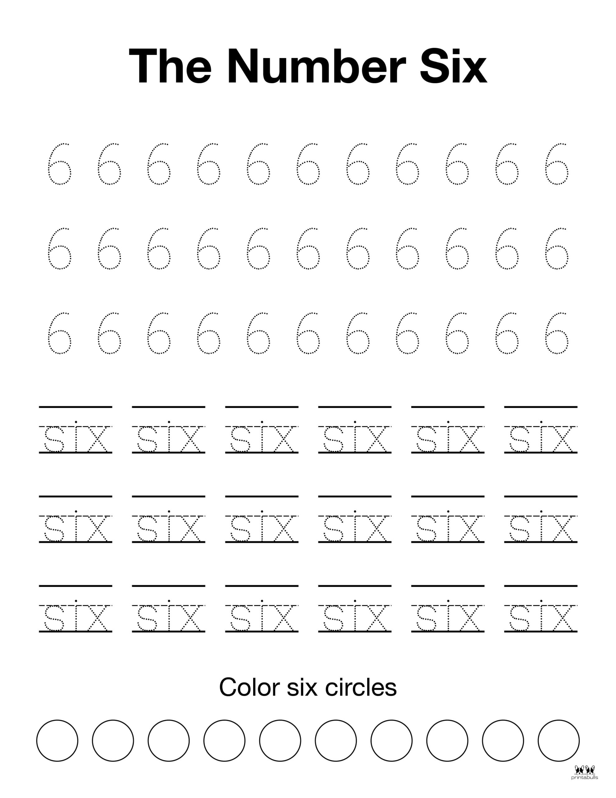 Number 6 Tracing Worksheets - 15 FREE Pages | Printabulls