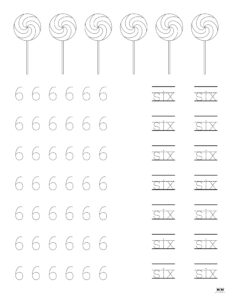 Number 6 Tracing Worksheets - 15 FREE Pages | Printabulls