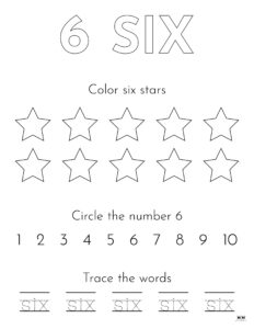 Number 6 Tracing Worksheets - 15 FREE Pages | Printabulls