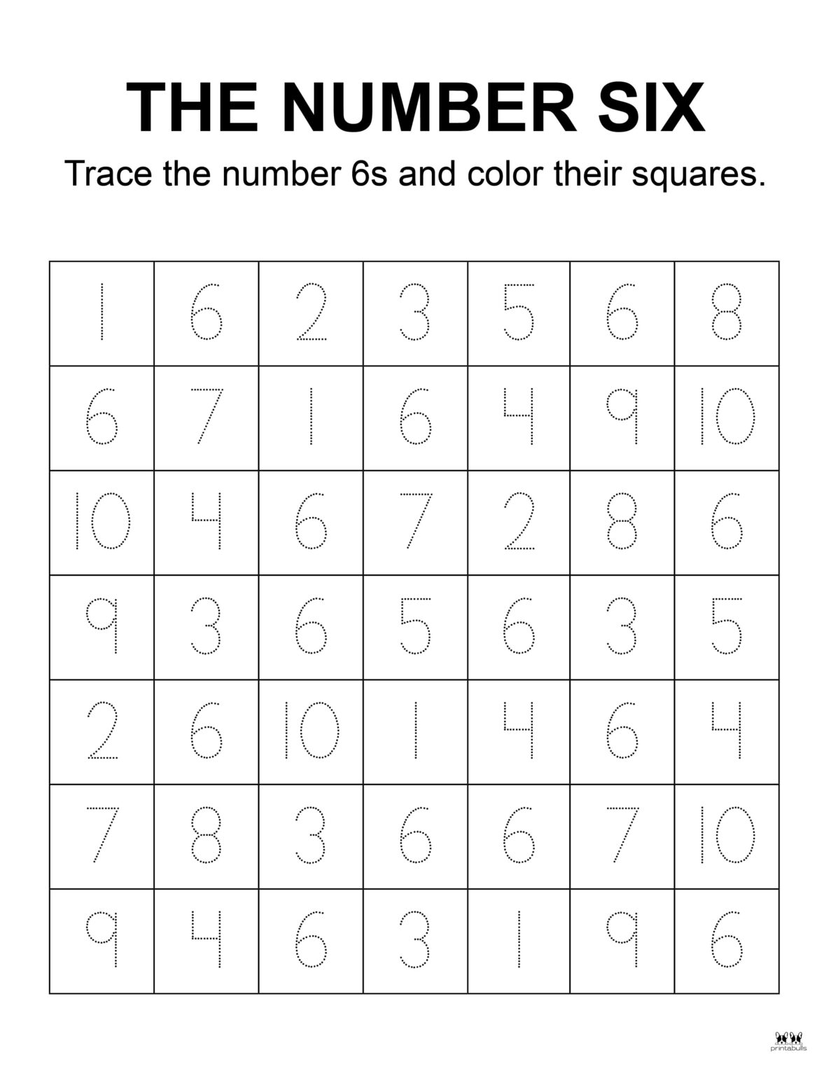 Number 6 Tracing Worksheets - 15 FREE Pages | Printabulls