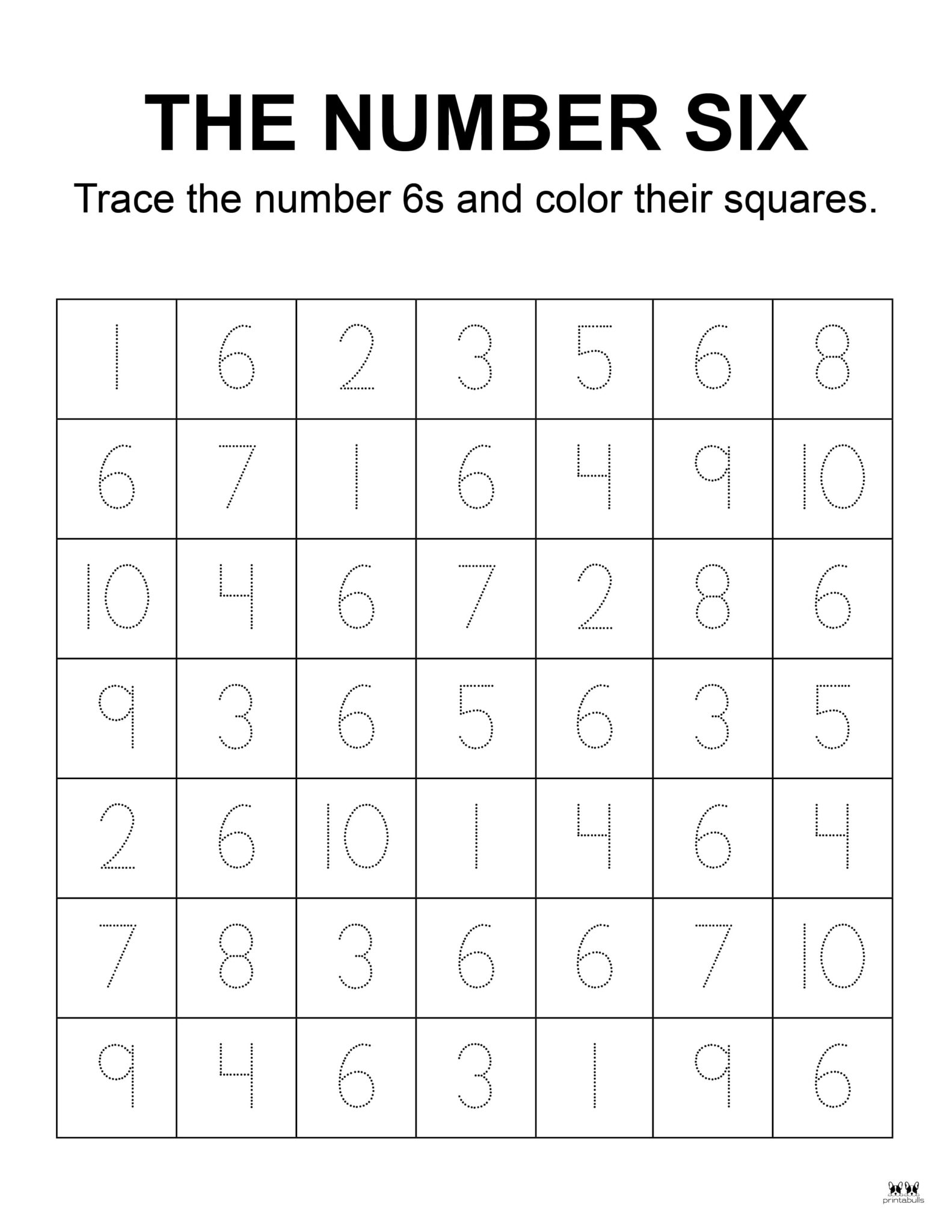 Number 6 Tracing Worksheets - 15 FREE Pages | Printabulls
