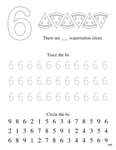 Number 6 Tracing Worksheets - 15 FREE Pages | Printabulls
