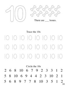 Number 10 Tracing Worksheets - 15 FREE Pages | Printabulls