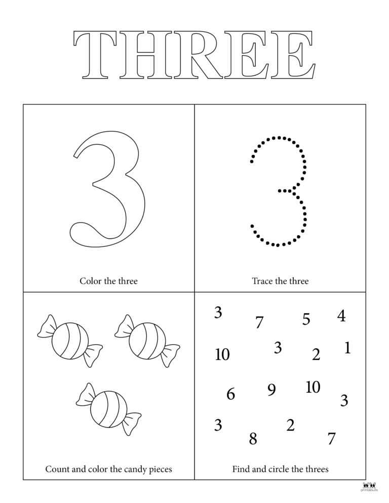 Number 3 Tracing Worksheets - 15 FREE Pages | Printabulls