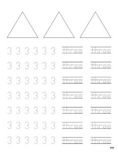 Number 3 Tracing Worksheets - 15 FREE Pages | Printabulls