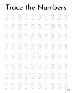Number 3 Tracing Worksheets - 15 FREE Pages | Printabulls