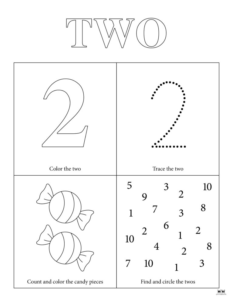 Number 2 Tracing Worksheets - 15 FREE Pages | Printabulls