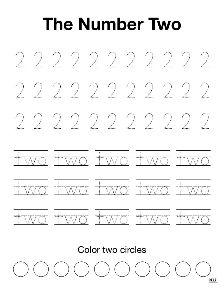 Number 2 Tracing Worksheets - 15 FREE Pages | Printabulls Number 2 Tracing Worksheets - 15 FREE Pages | Printabulls
