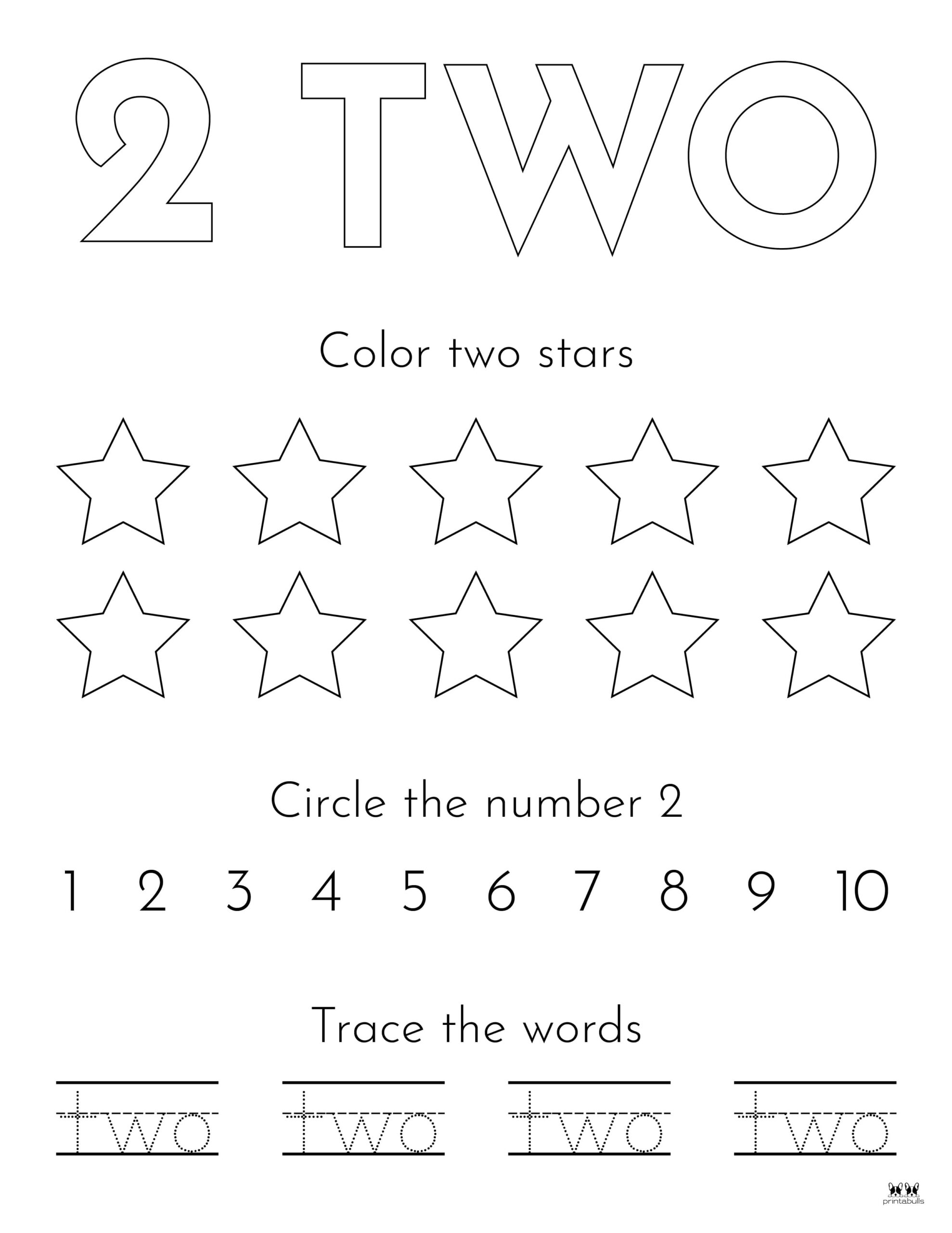 Number 2 Tracing Worksheets - 15 FREE Pages | Printabulls