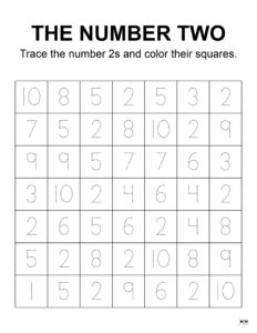 Number 2 Tracing Worksheets - 15 FREE Pages | Printabulls