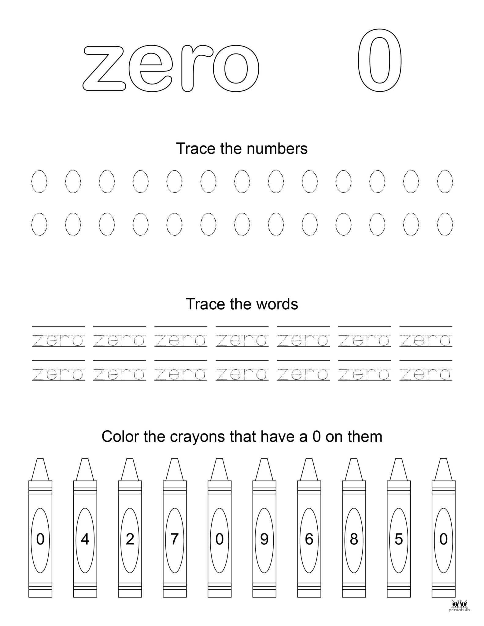 Number 0 Tracing Worksheets - 15 FREE Pages | Printabulls