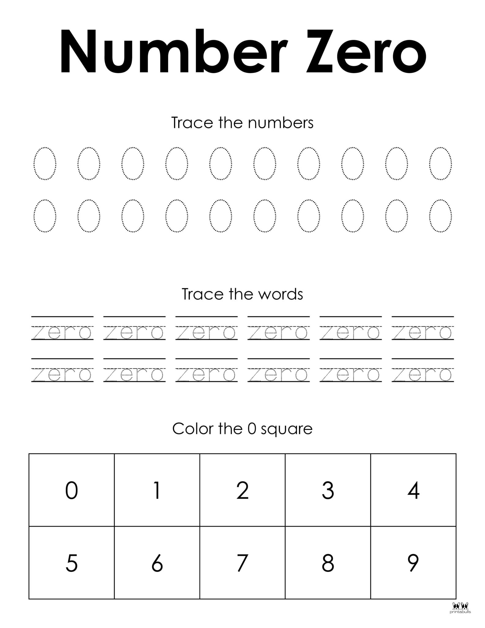Number 0 Tracing Worksheets - 15 FREE Pages - PrintaBulk