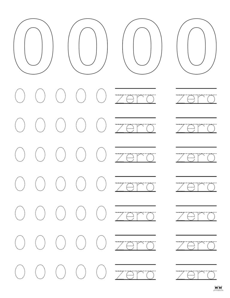 Number 0 Tracing Worksheets - 15 FREE Pages | Printabulls