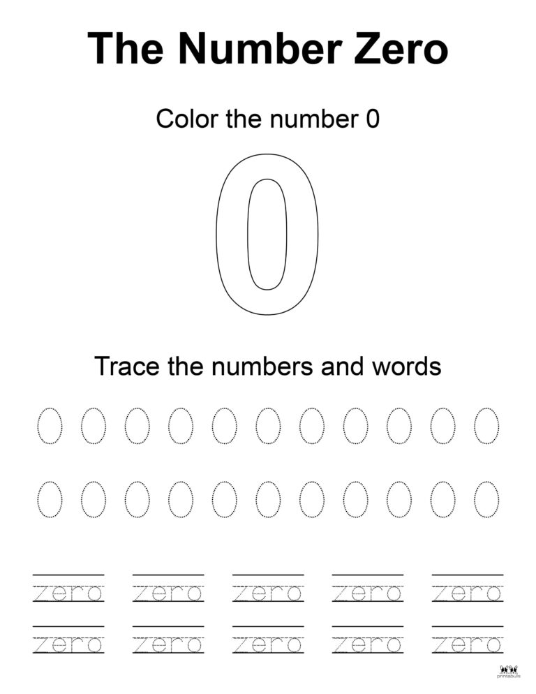 Number 0 Tracing Worksheets - 15 FREE Pages | Printabulls