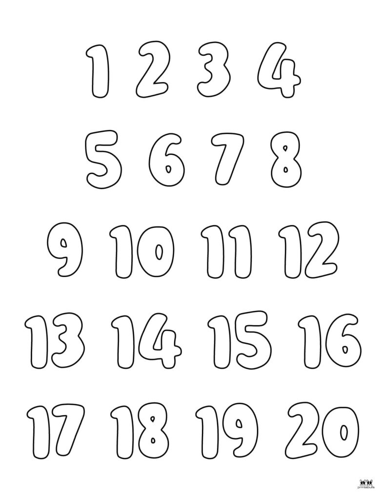 Printable Bubble Numbers 32 FREE Printables Printabulls