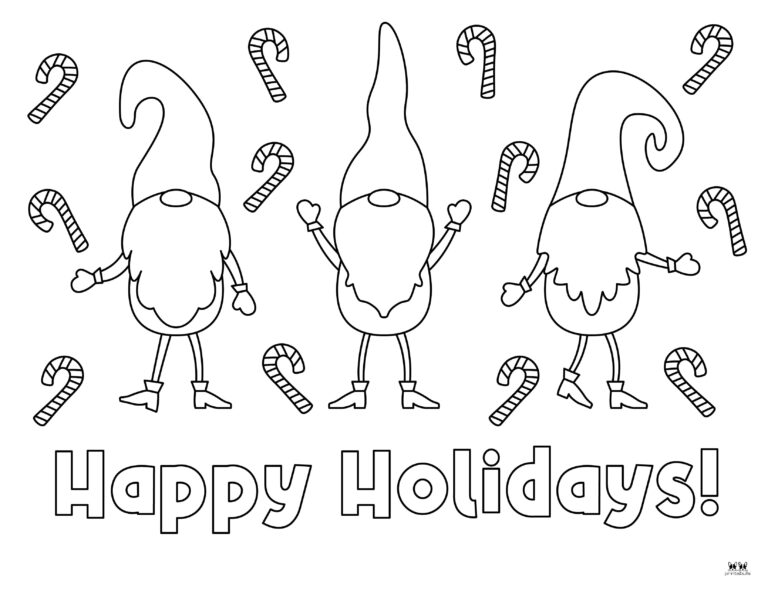 Christmas Gnome Coloring Pages - 25 FREE Pages | Printabulls