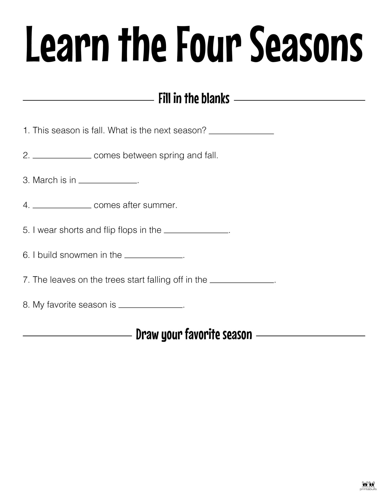 Four Seasons Worksheets & Printables - 51 Pages | Printabulls