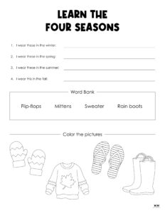 Four Seasons Worksheets & Printables - 51 Pages | Printabulls