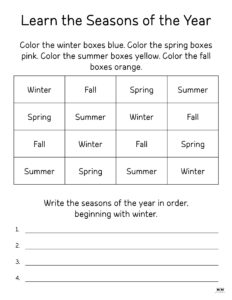 Four Seasons Worksheets & Printables - 51 Pages | Printabulls