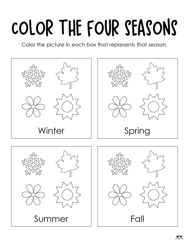 Four Seasons Worksheets & Printables - 51 Pages | Printabulls