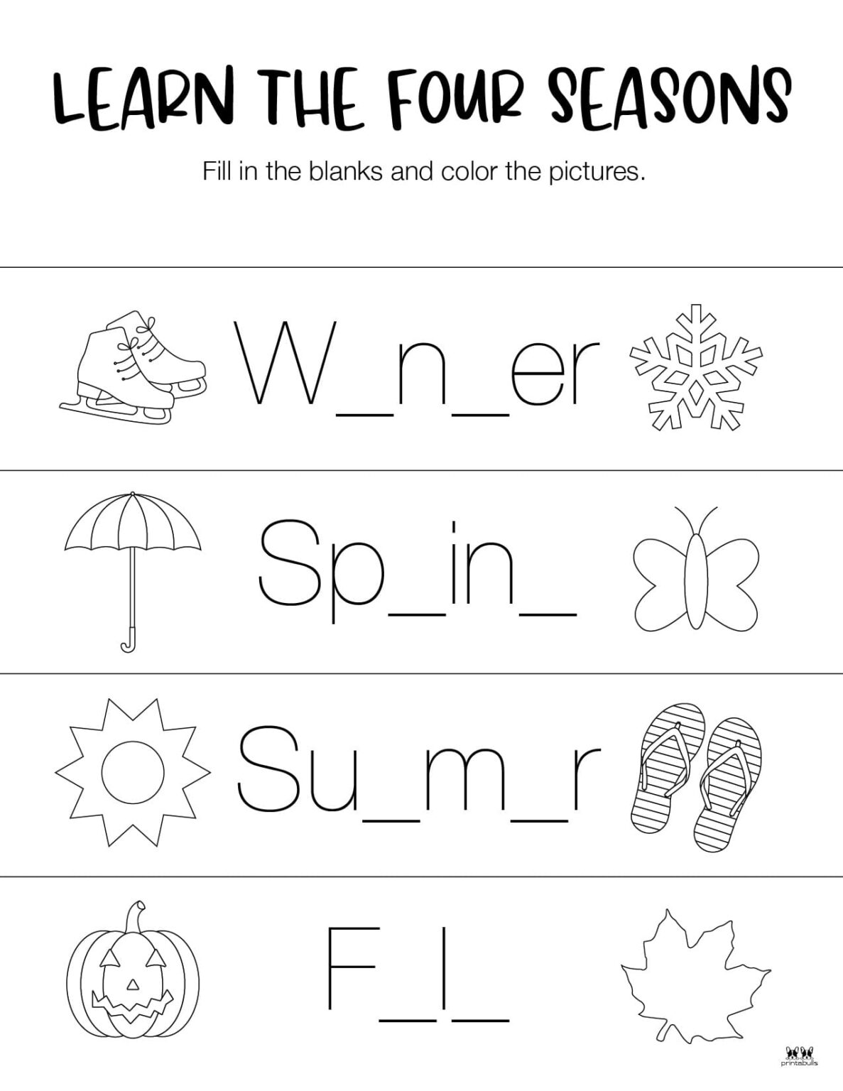 Four Seasons Worksheets & Printables - 51 Pages | Printabulls